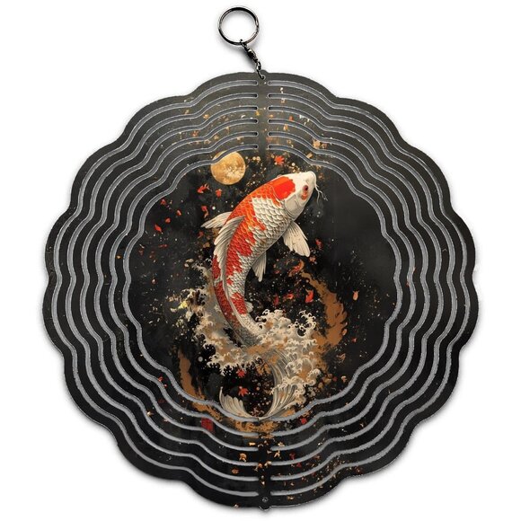 Design | Beautiful Koi Fish Orange Painting Design Wind Spinner | Poshmark
